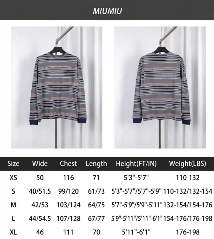 Miu Miu Striped Long Sleeve Tee - HypeUnique