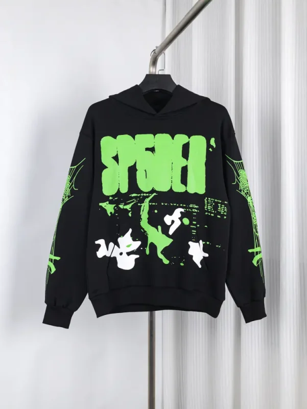 Sp5der MX555 Zip Hoodie in Black