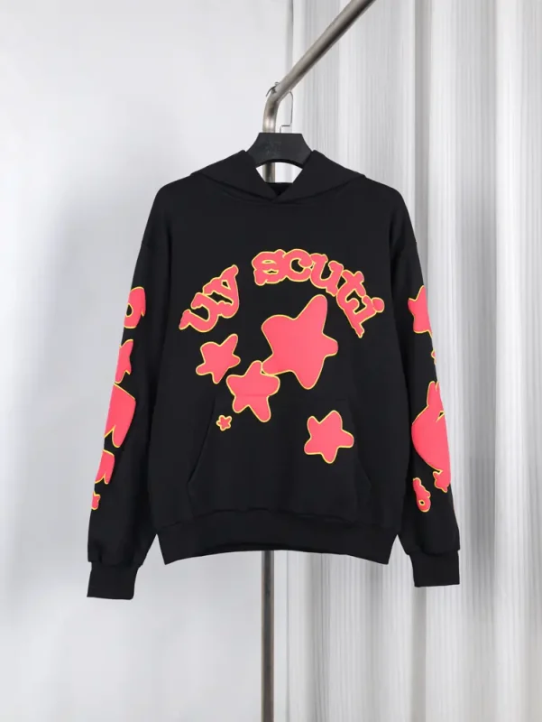 Sp5der MX555 Zip Hoodie in Black